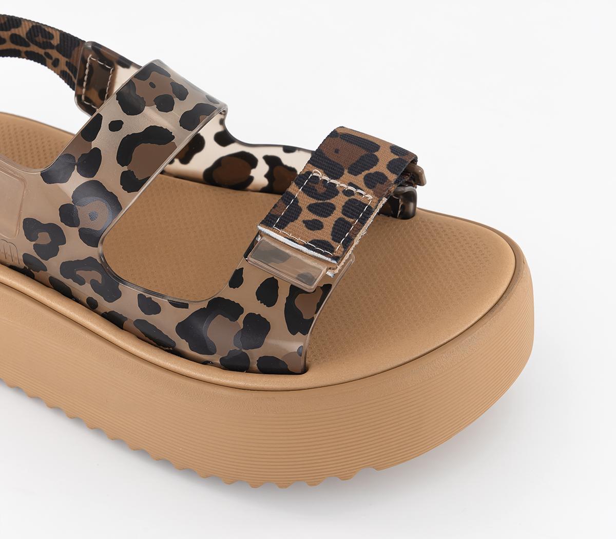 Melissa Melissa Brave Papete Platform Sandals Tan Leopard - Holiday Shop