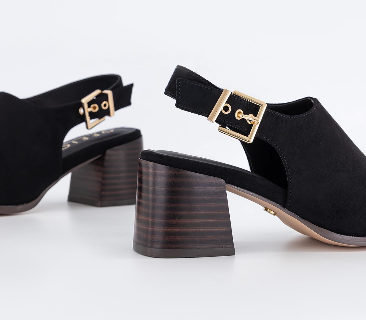 OFFICE Monika Low Block Heel Shoe Boots Black - Mid Heels