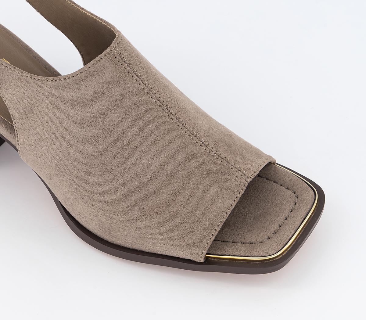 OFFICE Monika Low Block Heel Shoe Boots Taupe - Mid Heels