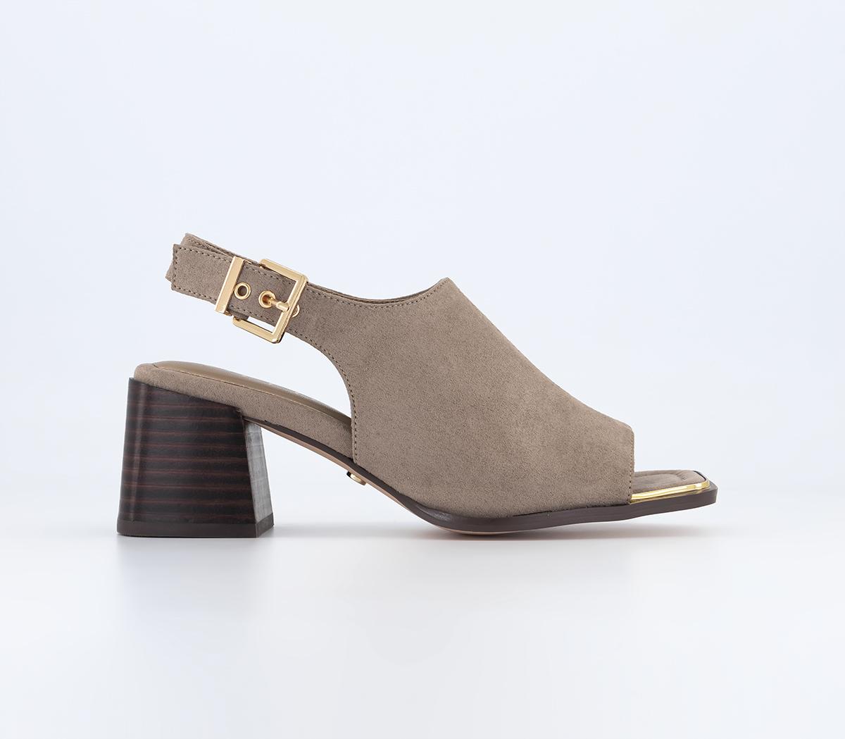 OFFICE Monika Low Block Heel Shoe Boots Taupe - Mid Heels