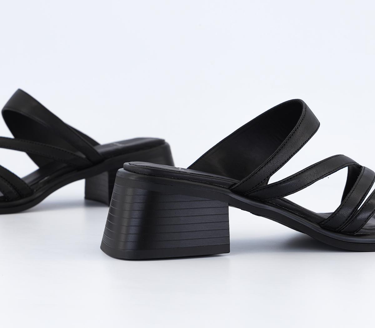 Vagabond Shoemakers Ines Strappy Mules Black Leather - Mid Heels