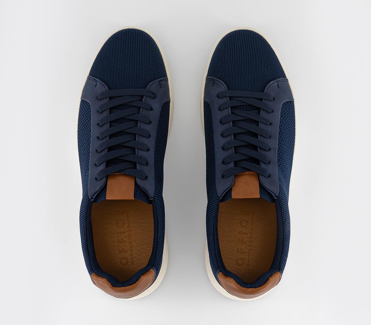 OFFICE Cory Knitted Trainer Navy - Men's Trainers