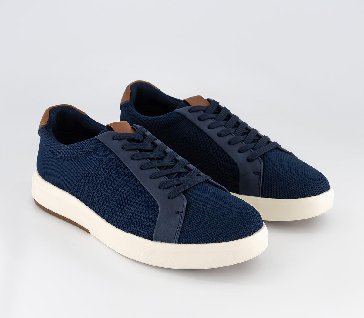 OFFICE Cory Knitted Trainer Navy - Men's Trainers