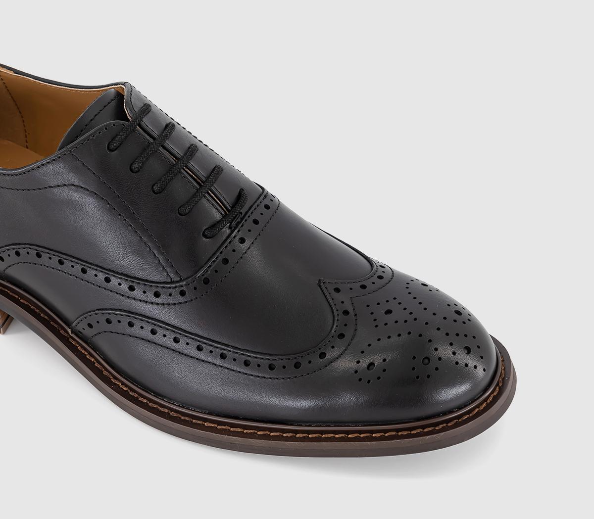OFFICE Maxwell Oxford Brogues Black Leather - Mens Brogues