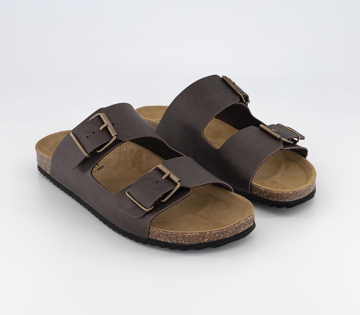 OFFICE Livingstone Double Strap Footbeds Brown - Men’s Sandals