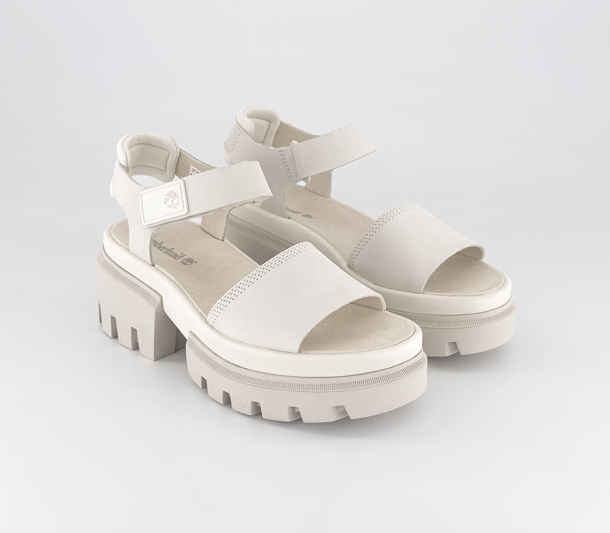 Timberland Everleigh Ankle Strap Sandals Cream Nubuck - Holiday Shop