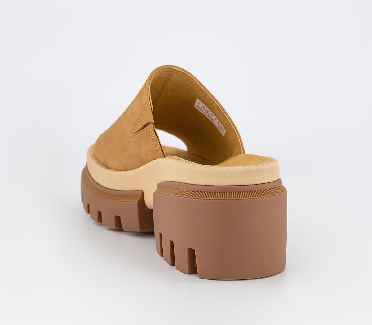 Timberland Everleigh Slide Mules Wheat Nubuck - Women’s Sandals