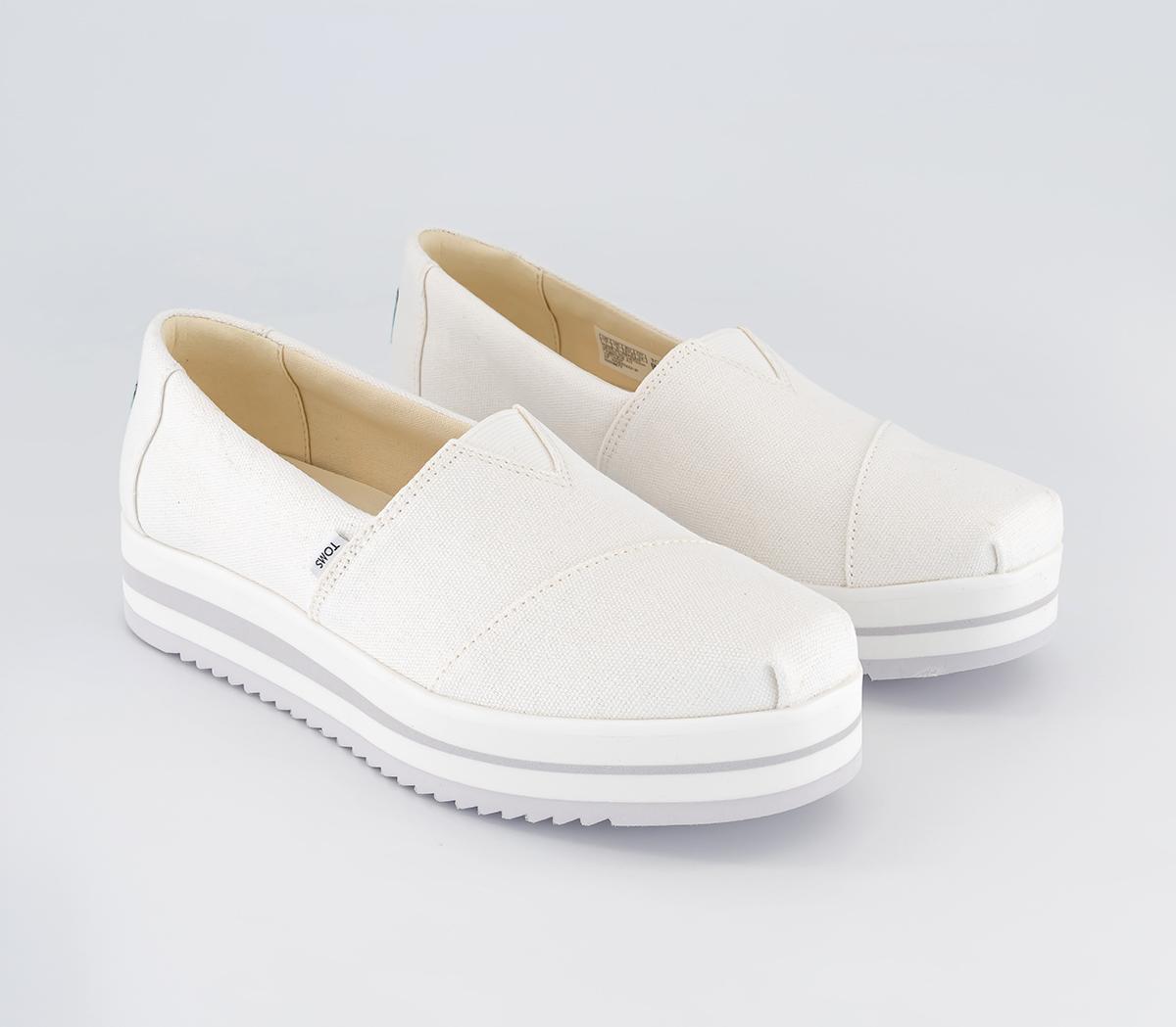 TOMS Alpargata Midform White Canvas - Flat Shoes for Women