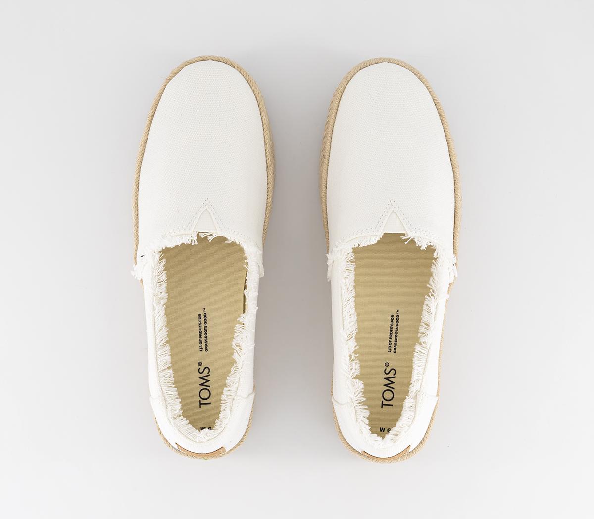 TOMS Valencia Espadrilles White - Flat Shoes for Women