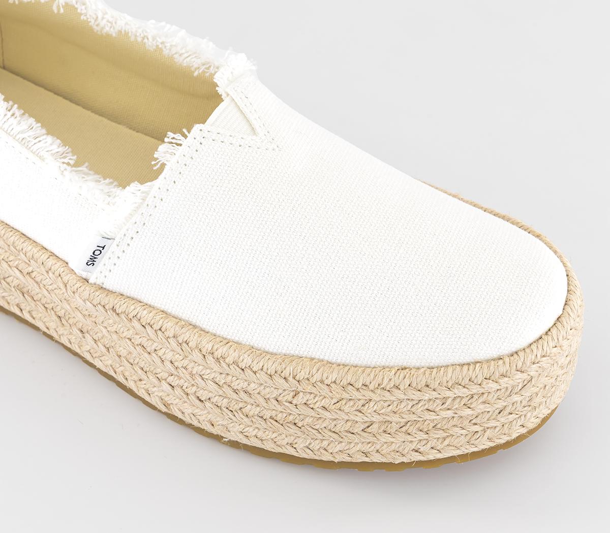 TOMS Valencia Espadrilles White - Flat Shoes for Women