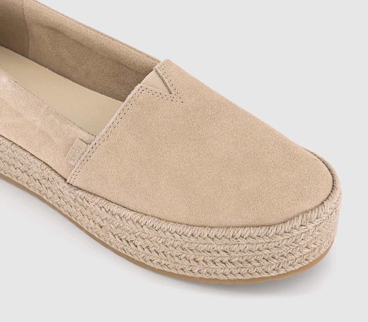 TOMS Valencia Espadrilles Oatmeal Suede - Flat Shoes for Women