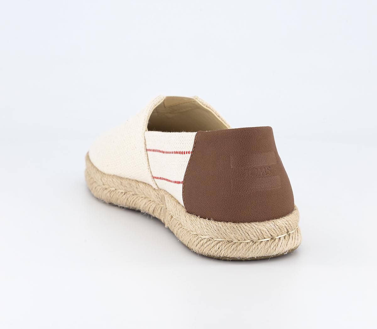 TOMS Alpargata Rope 2.0 Slip Ons Natural Stripe Mix Woven - Men's ...