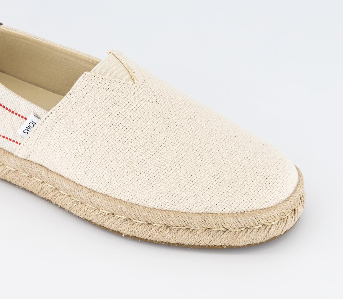 TOMS Alpargata Rope 2.0 Slip Ons Natural Stripe Mix Woven - Men's ...