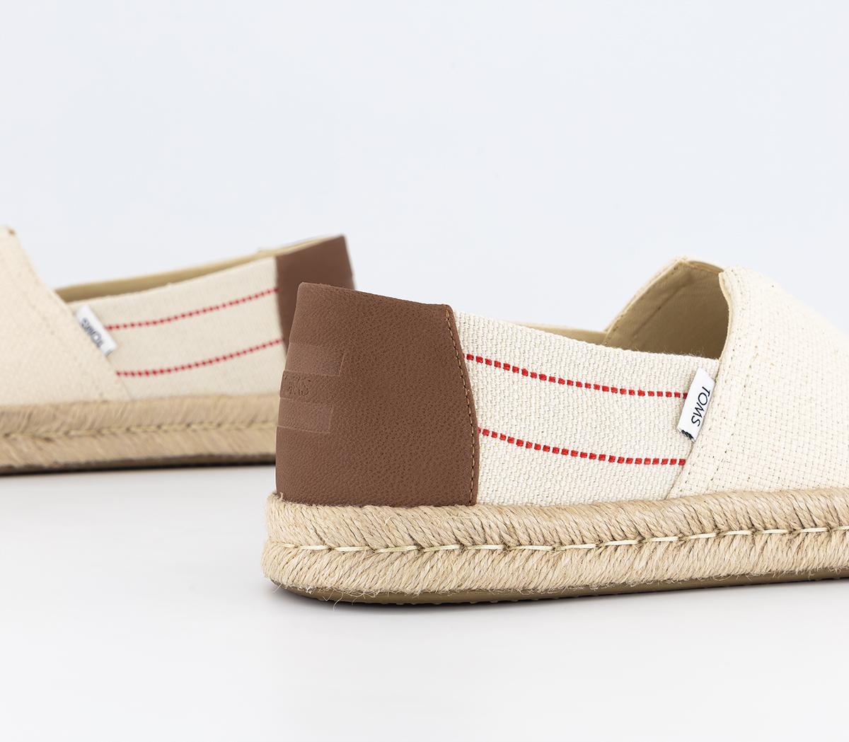 TOMS Alpargata Rope 2.0 Slip Ons Natural Stripe Mix Woven - Men's ...