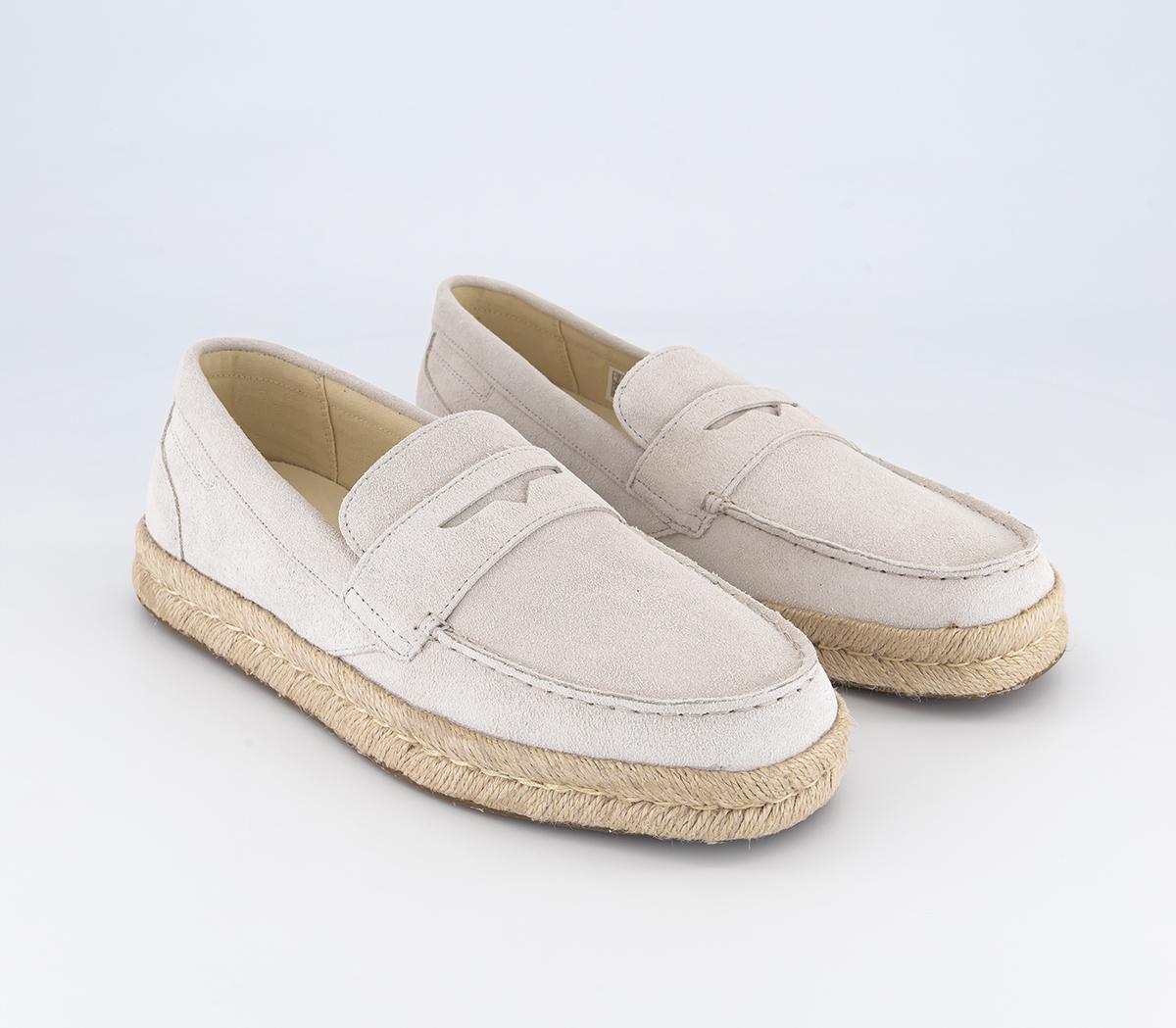 TOMS Stanford Rope Shoes Pebble Grey Suede - Men's Casual Shoes