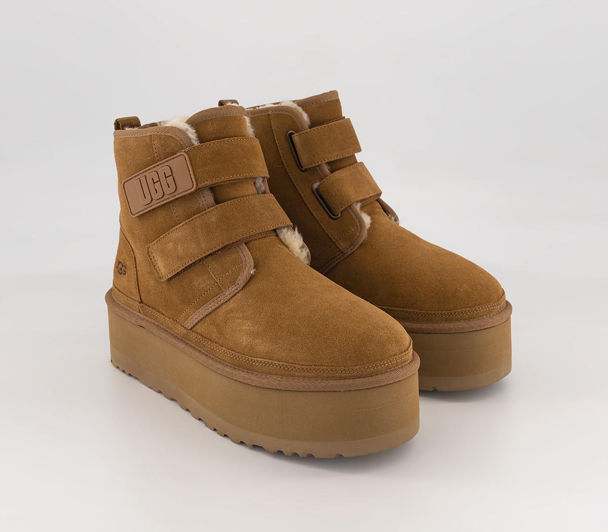 UGG W Neumel Platform Strap Boots Chestnut - Women's Ankle Boots