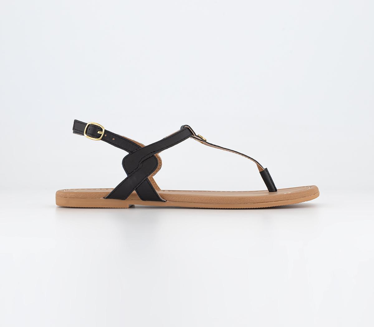 OFFICE Splendid Leather Toe Post Sandals Black Leather - Women’s Sandals