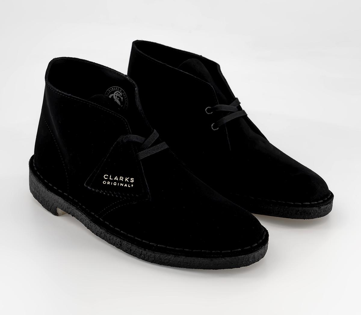 Clarks Originals Clarks Mens Desert Boots Black Suede - Men’s Boots