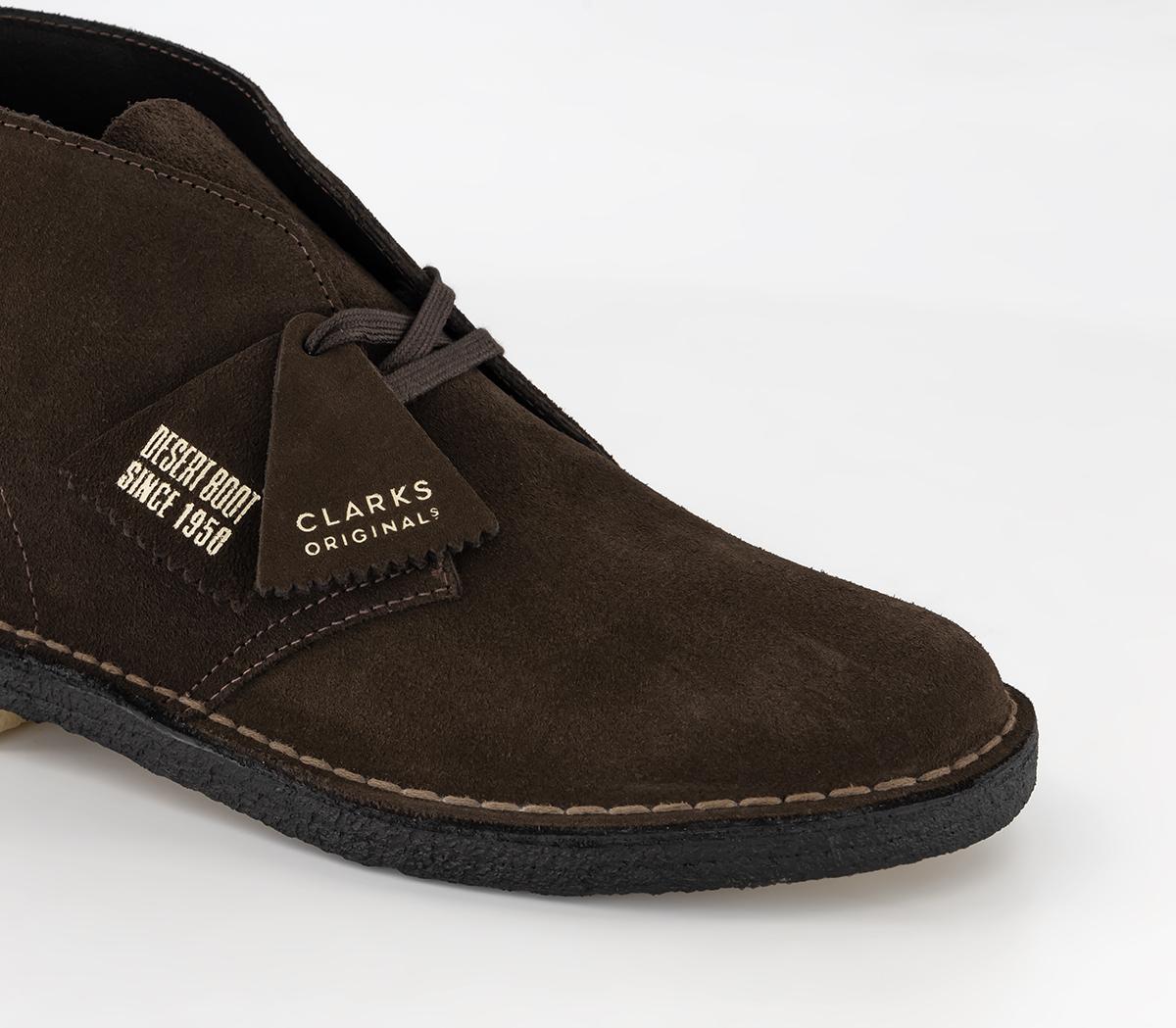 Clarks Originals Clarks Mens Desert Boots Brown Suede - Men’s Boots