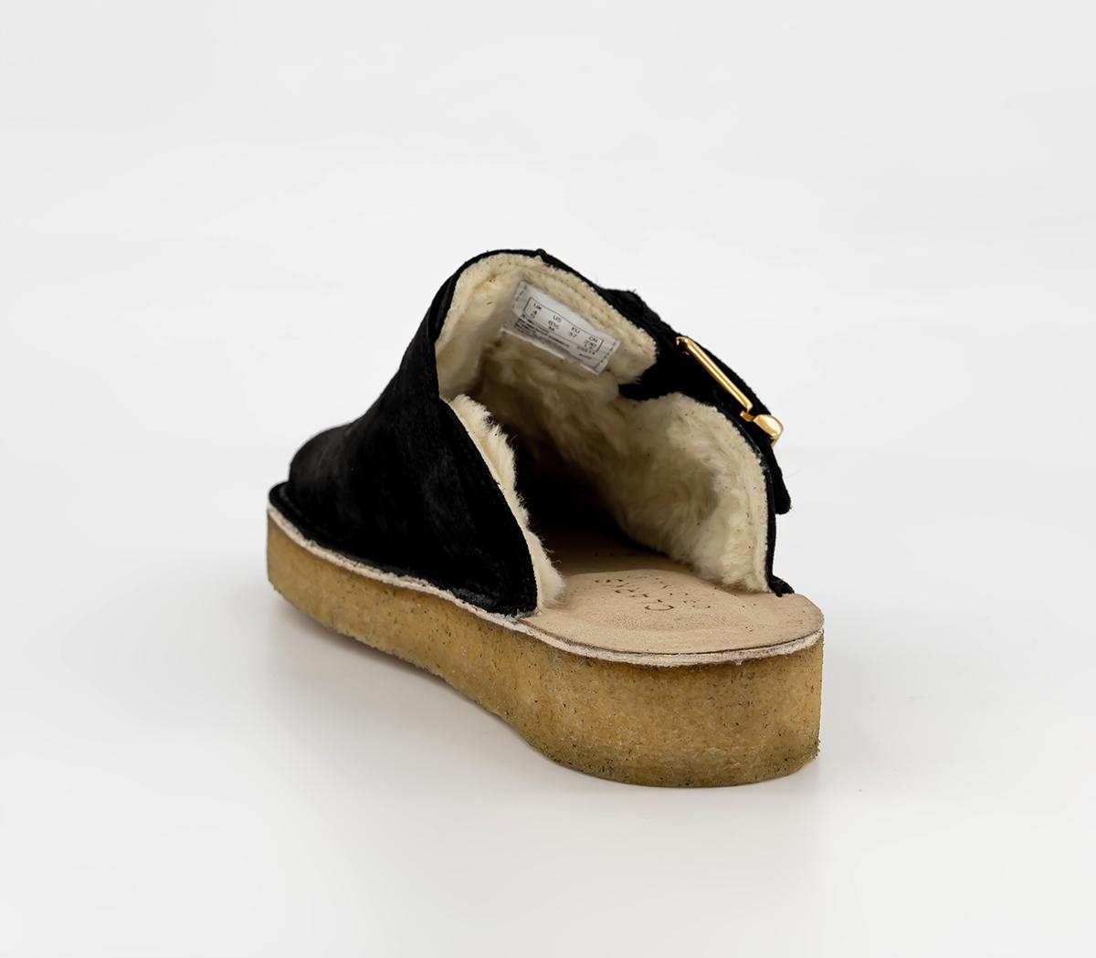 Clarks Originals Clarks Womens Trek Mules Black Suede - Flat Shoes for ...