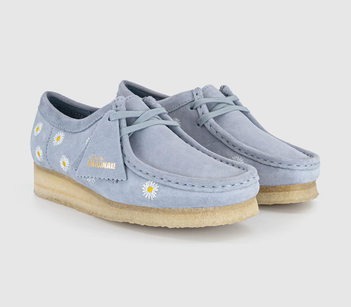 Clarks Originals Womens Wallabees Cloud Grey Embroidery - Women's Flats ...