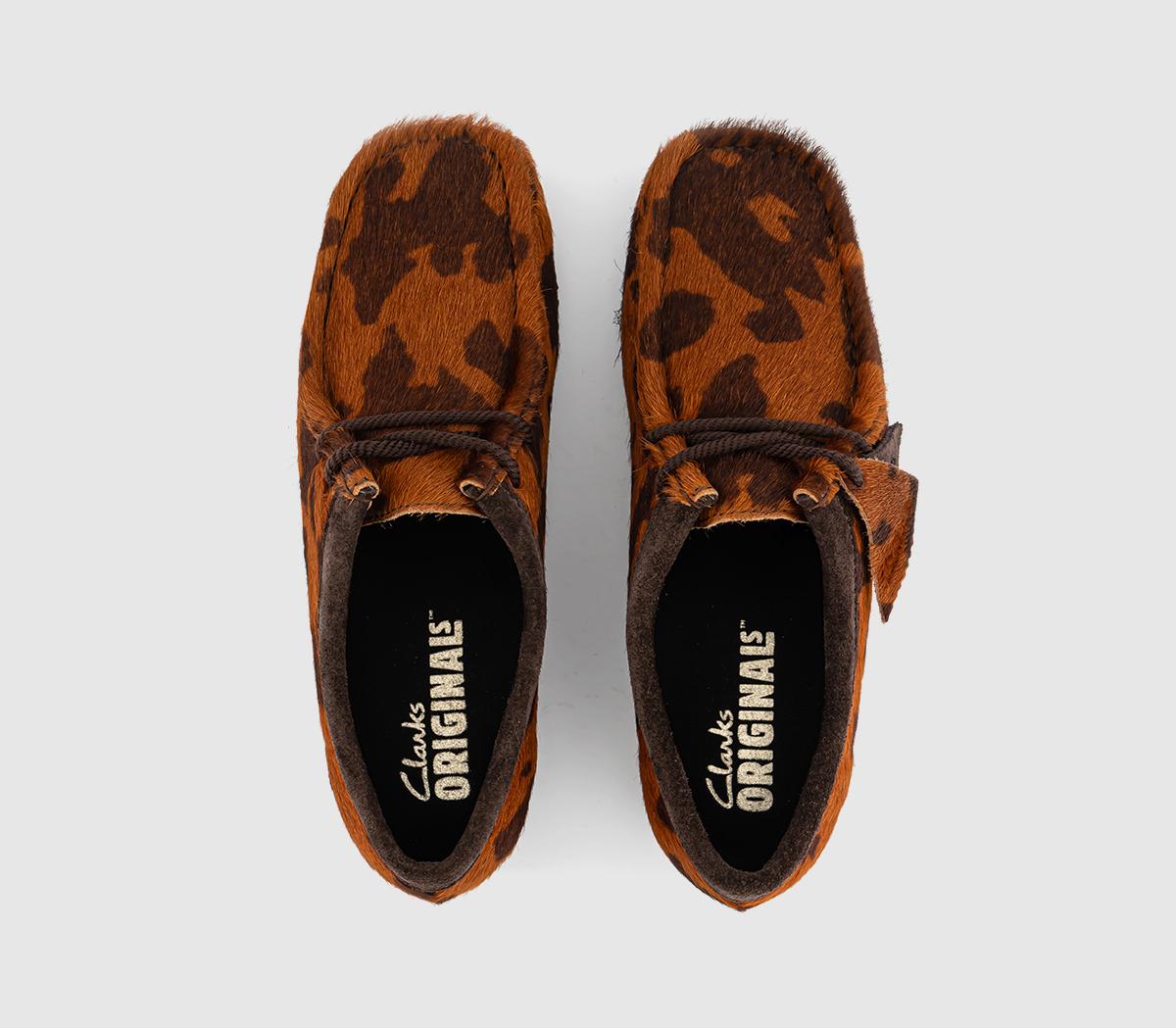 Clarks Originals Clarks Originals Womens Wallabees Brown Cow Print ...