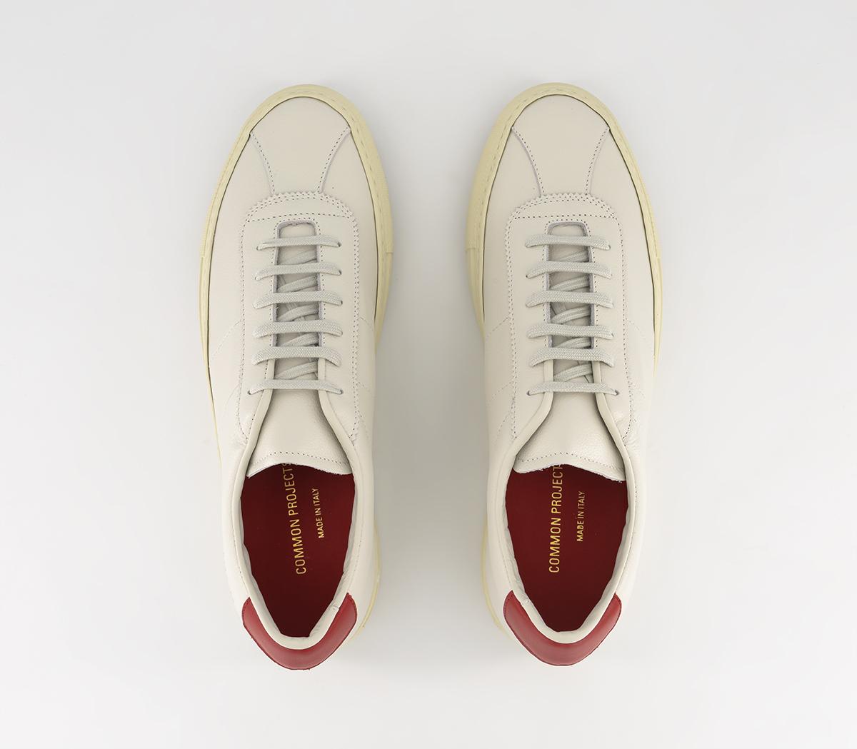 Common Projects Tennis 77 Trainers White Red - Men's Trainers