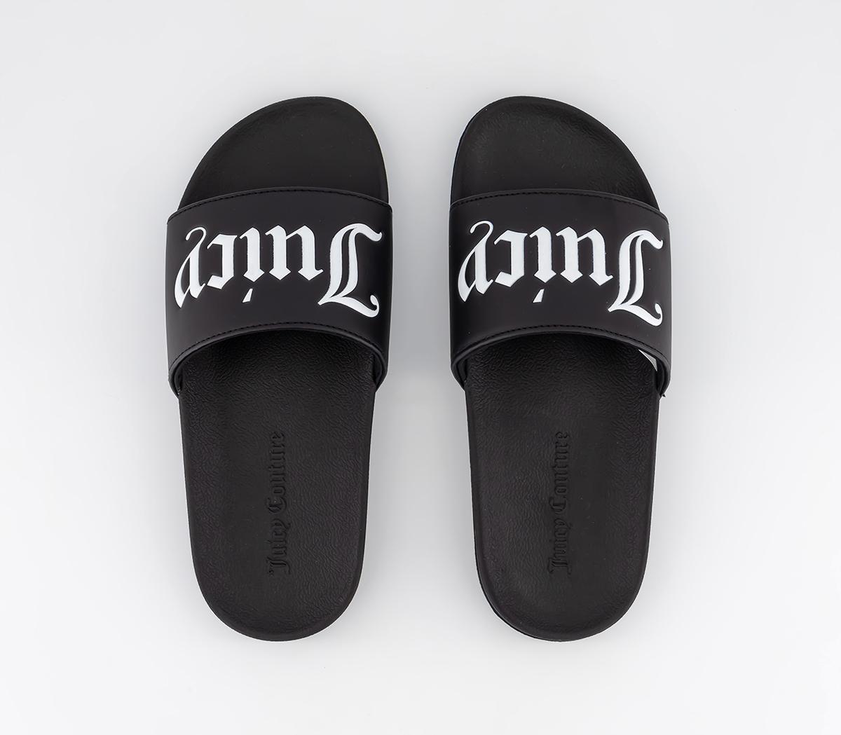 Juicy Couture Patti Padded Strap Sliders Black - Women’s Sandals