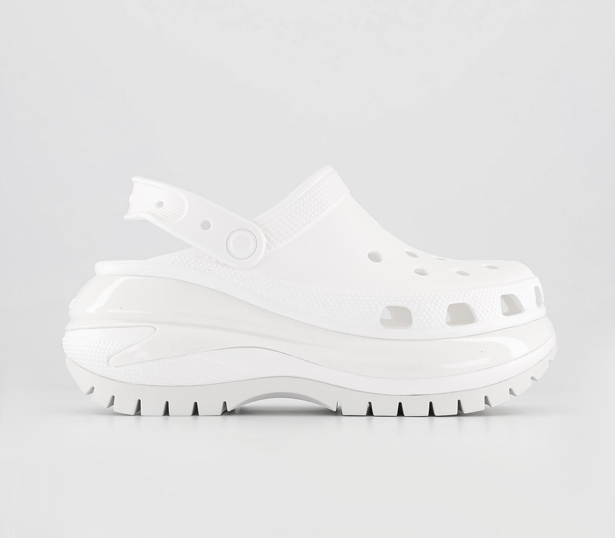 Crocs Classic Mega Crush Clogs White - Flat Shoes for Women