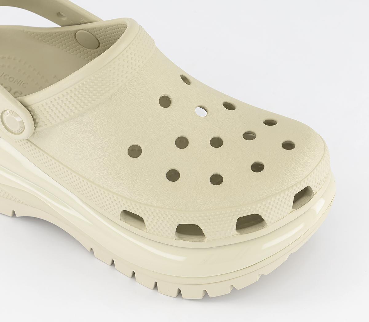 Crocs Classic Mega Crush Clogs Bone - Flat Shoes for Women