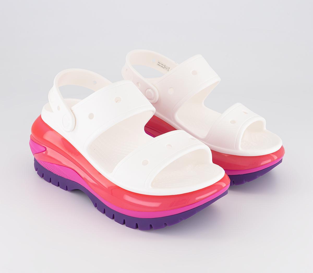 Crocs Classic Mega Crush Sandals White Multi - Women’s Sandals