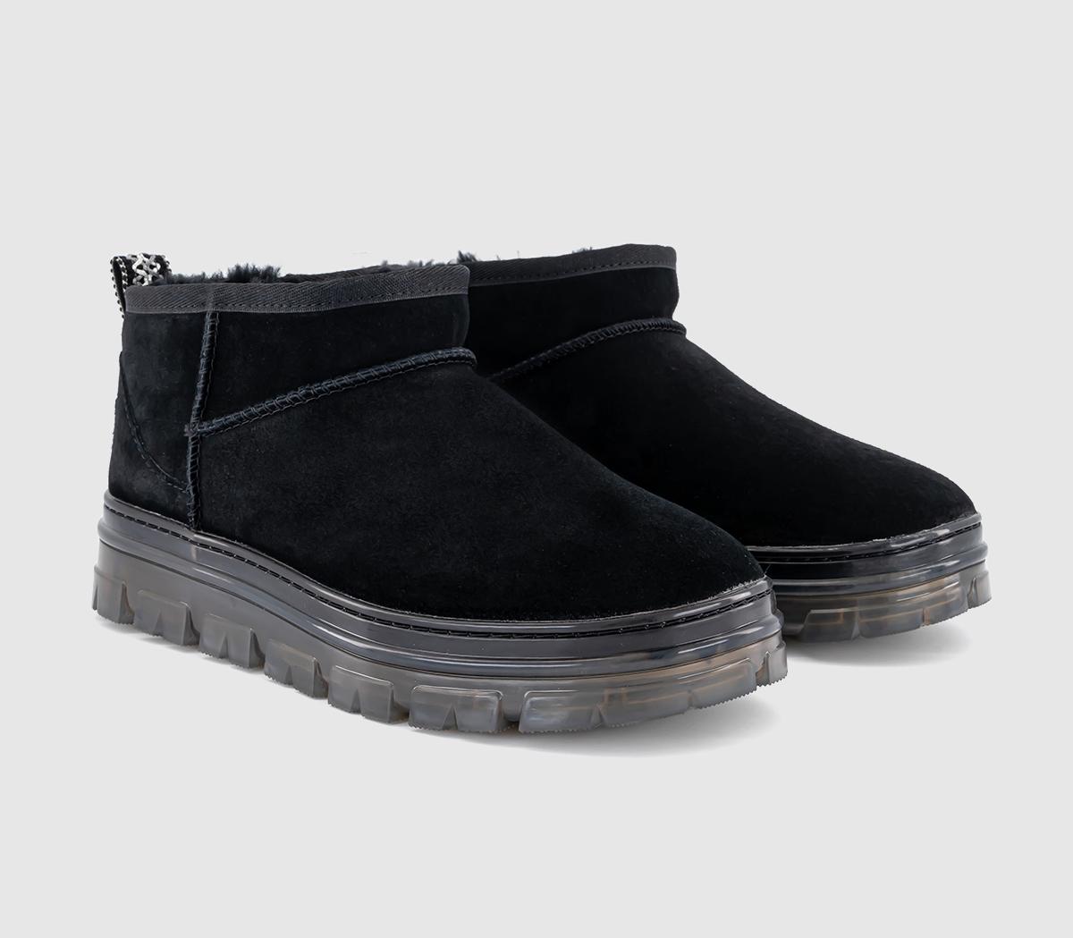 UGG Ultra Mini Clear Boots Black - Women's Ankle Boots