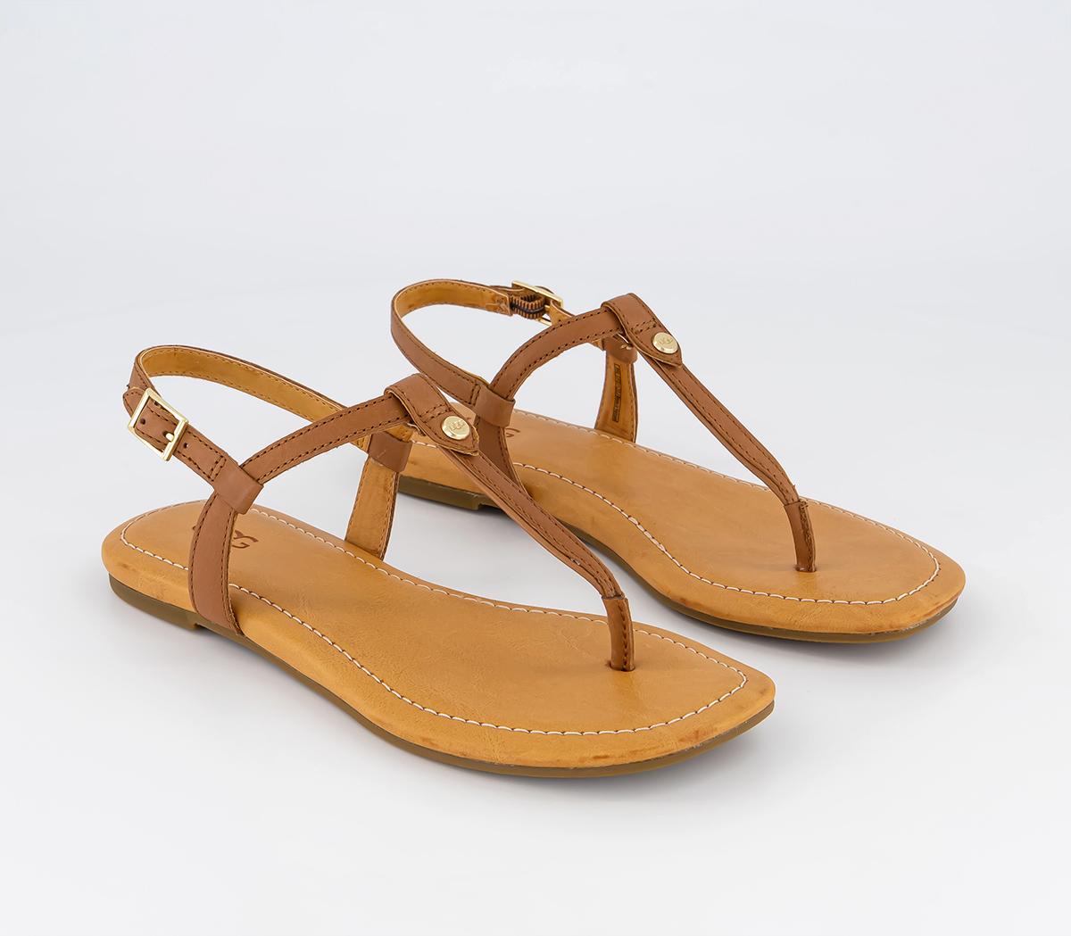 UGG Madeena Toe Thong Sandals Tan - Women’s Sandals