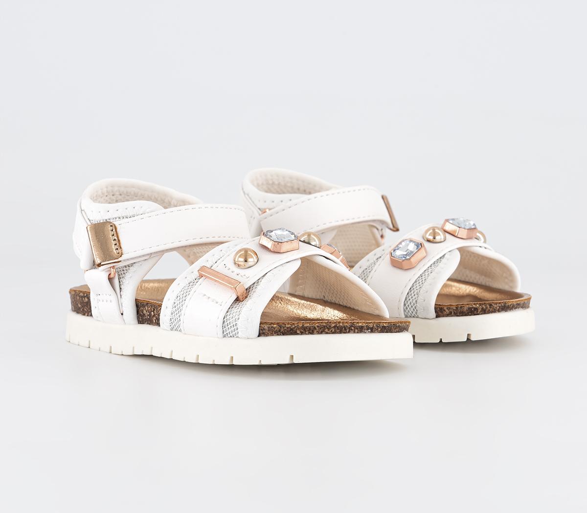OFFICE Kids Graze Infant Mesh Sandals White Embellished - Unisex