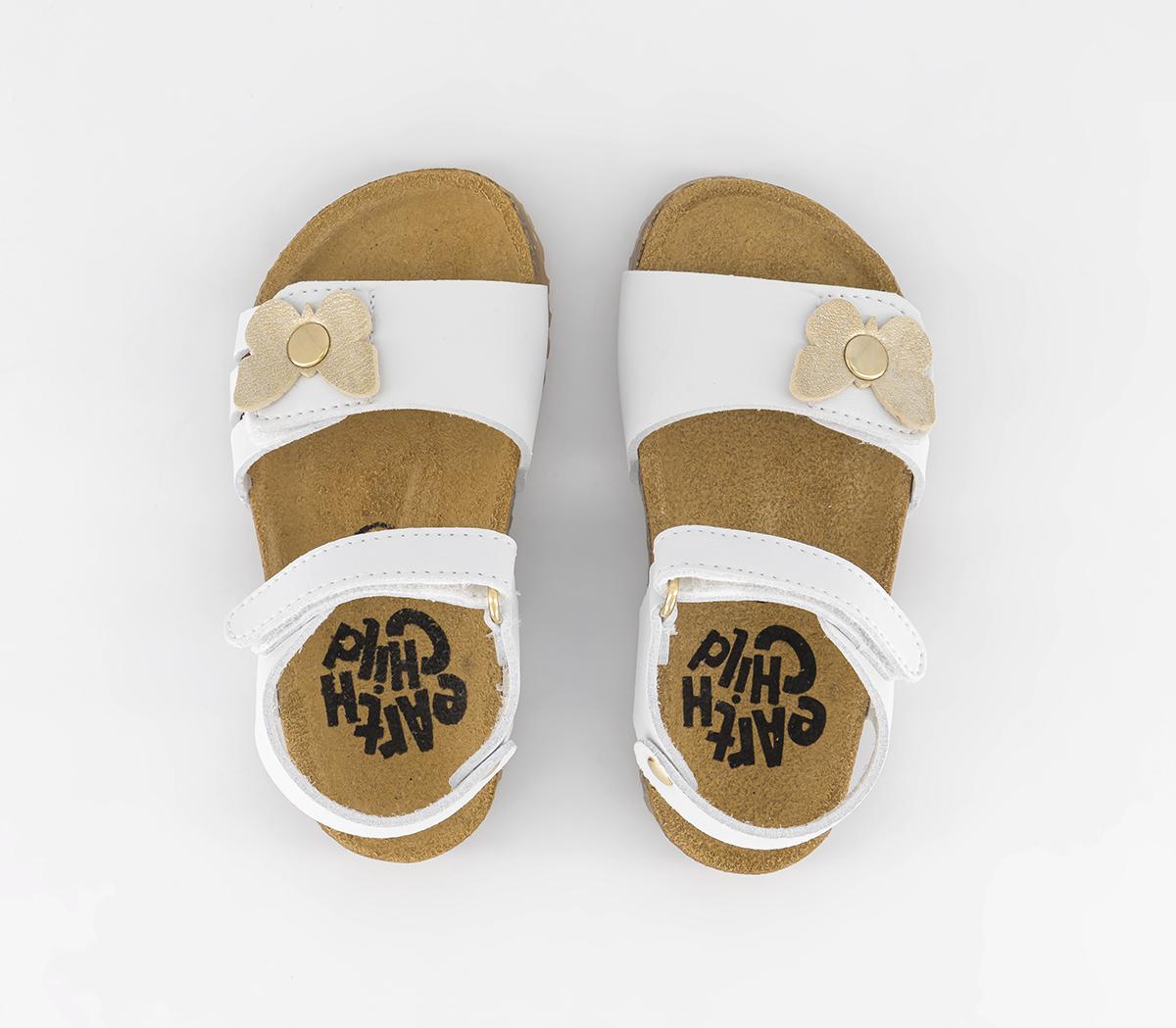 EARTHCHILD Butterfly Infant Sandals Whitegold - Unisex