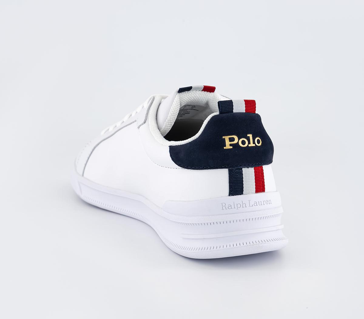 Polo Ralph Lauren Heritage Court Trainers White Navy Red - Men's Trainers