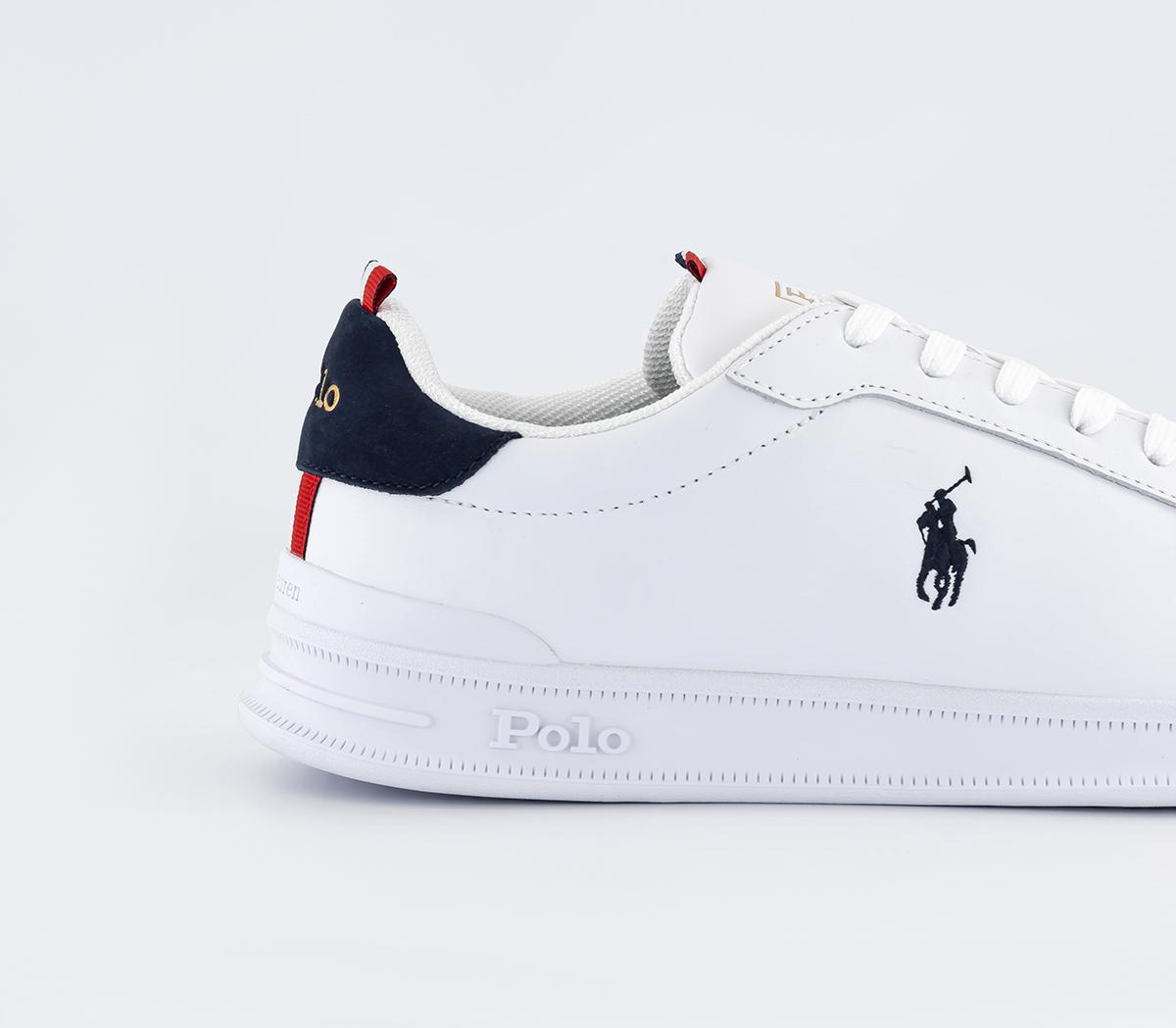 Polo Ralph Lauren Heritage Court Trainers White Navy Red - Men's Trainers