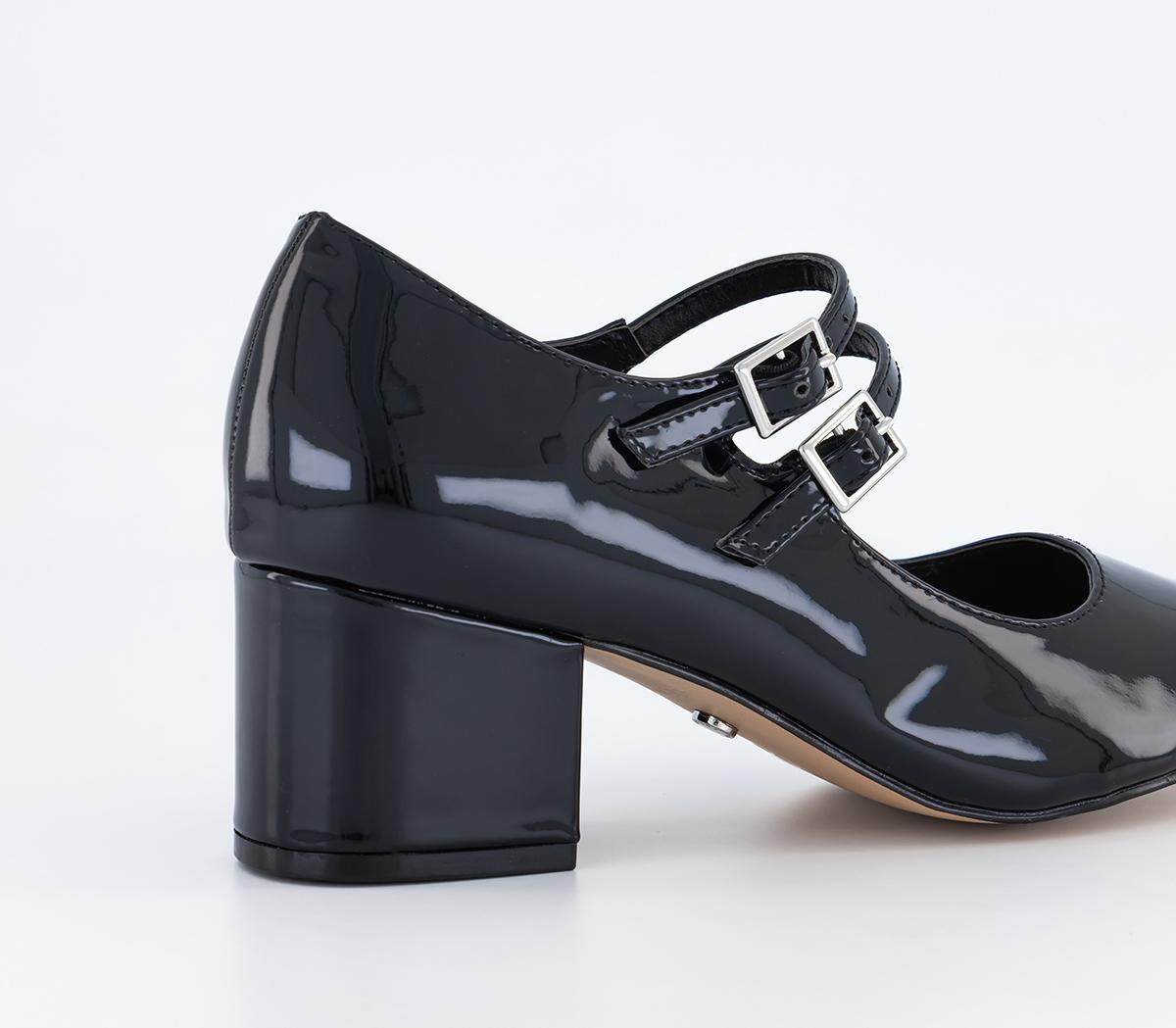 OFFICE Mary Heeled Mary Jane Shoes Black Patent - Mid Heels