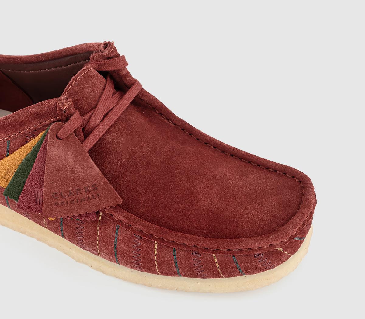 Clarks Originals Clarks Originals Mens Wallabee Shoes Burgundy Combi ...