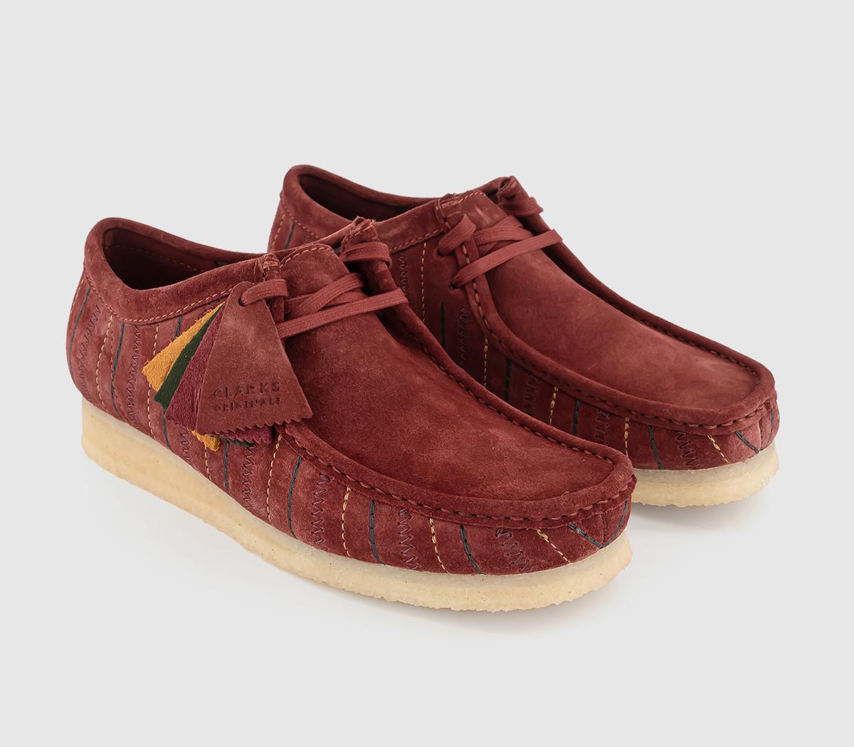 Clarks Originals Clarks Originals Mens Wallabee Shoes Burgundy Combi ...
