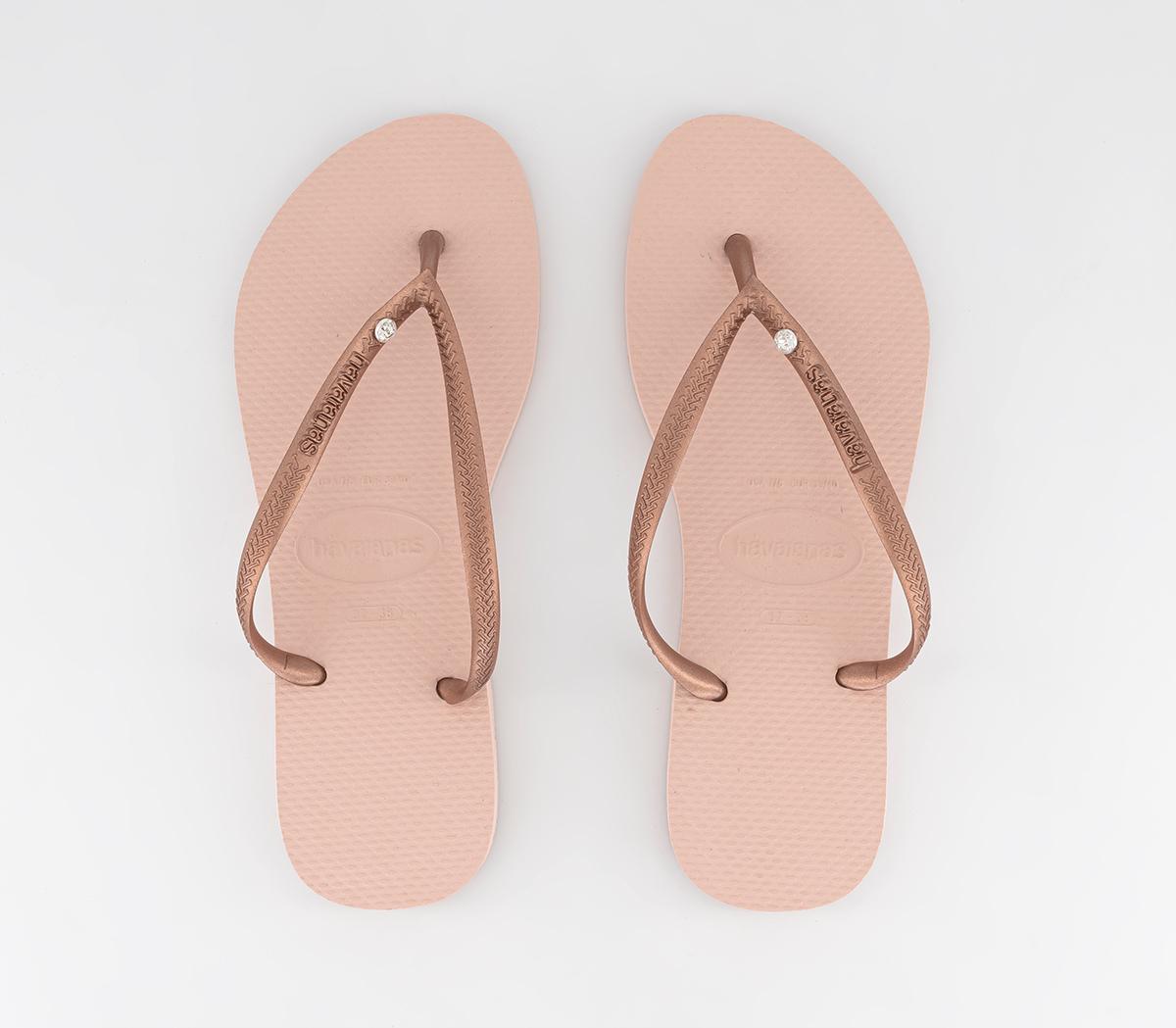 Havaianas Slim Crystal Sw II Flip Flops Ballet Rose - Holiday Shop
