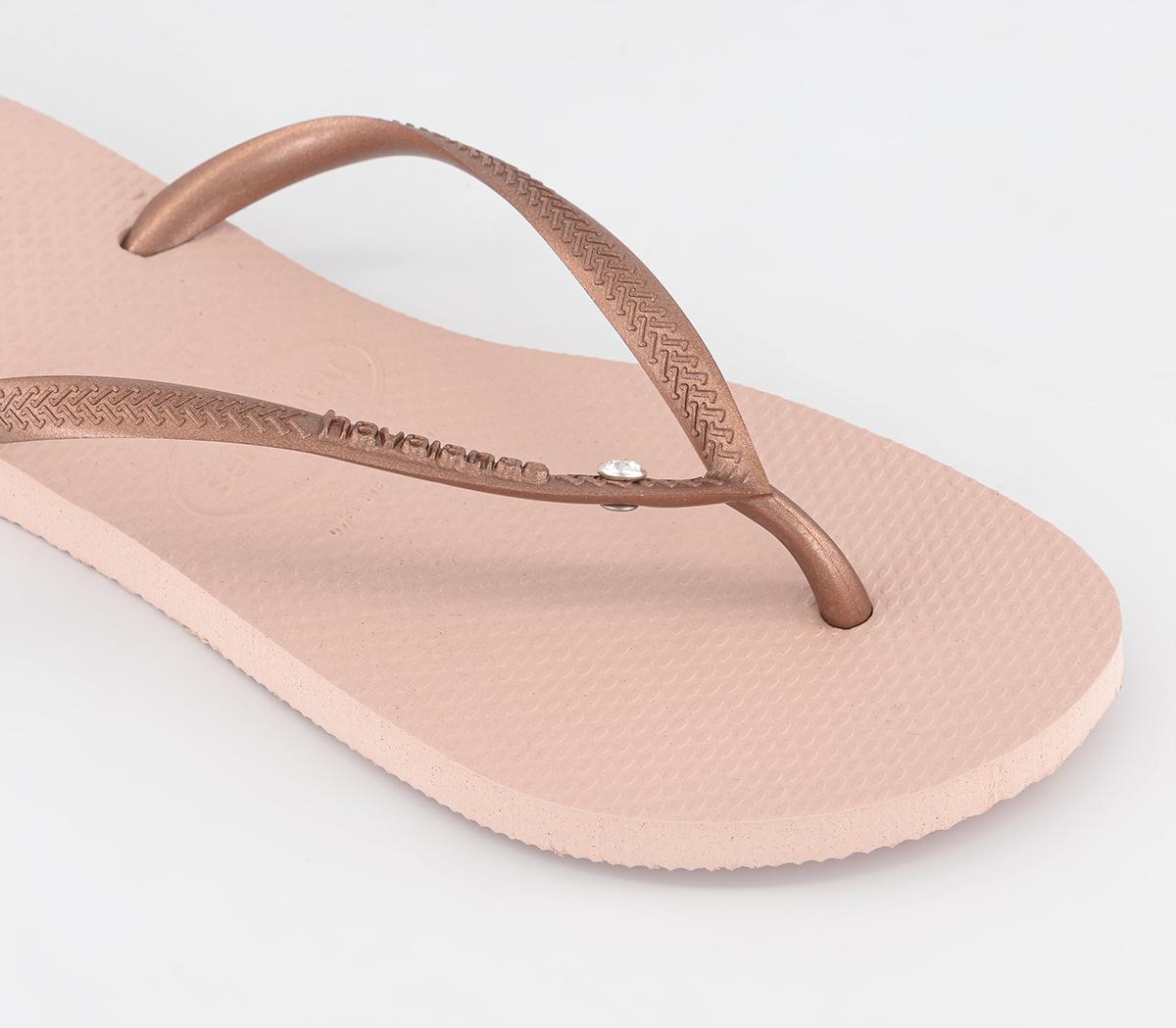 Havaianas Slim Crystal Sw II Flip Flops Ballet Rose - Holiday Shop