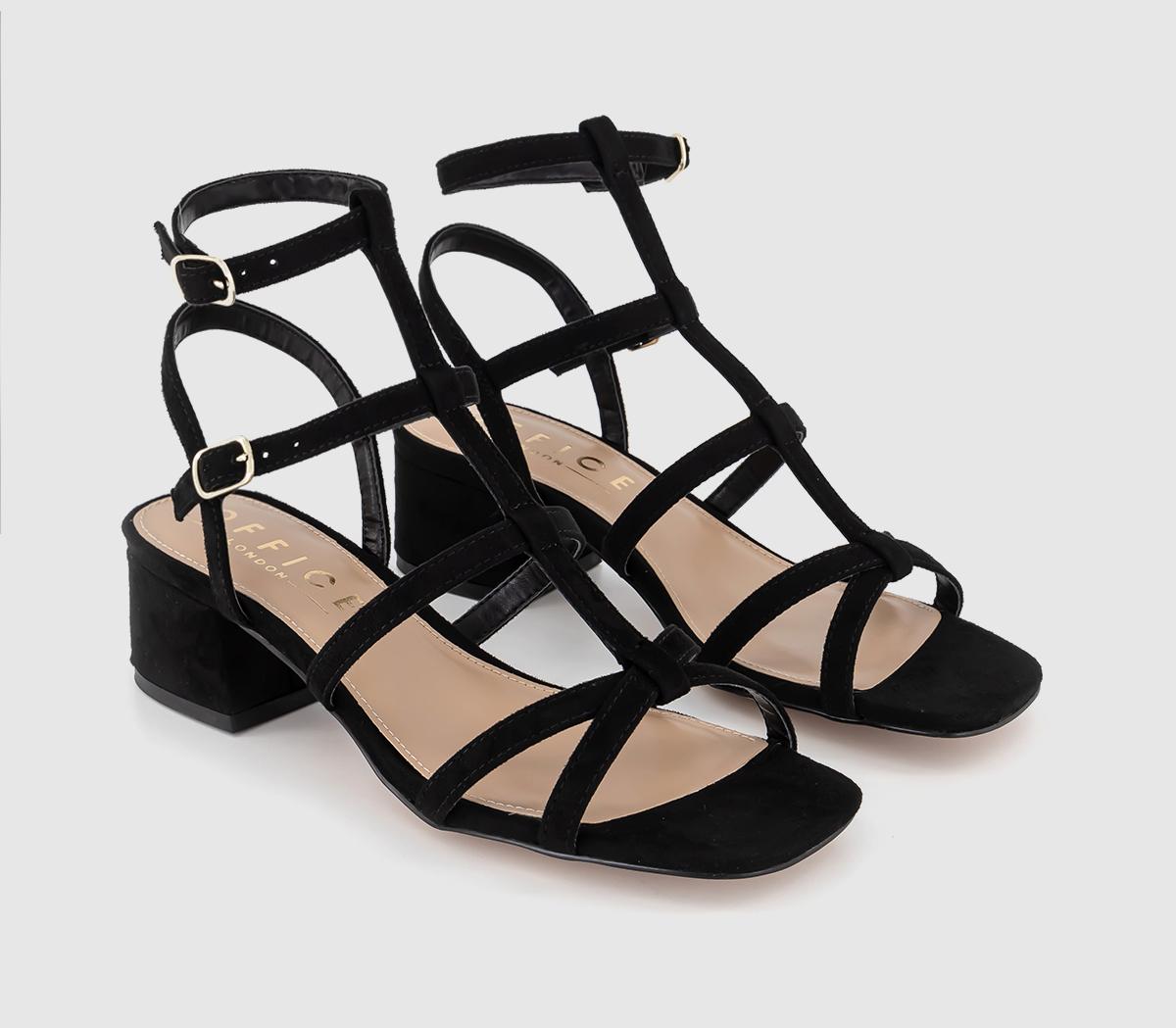 OFFICE Marissa Caged Block Heels Black - Mid Heels