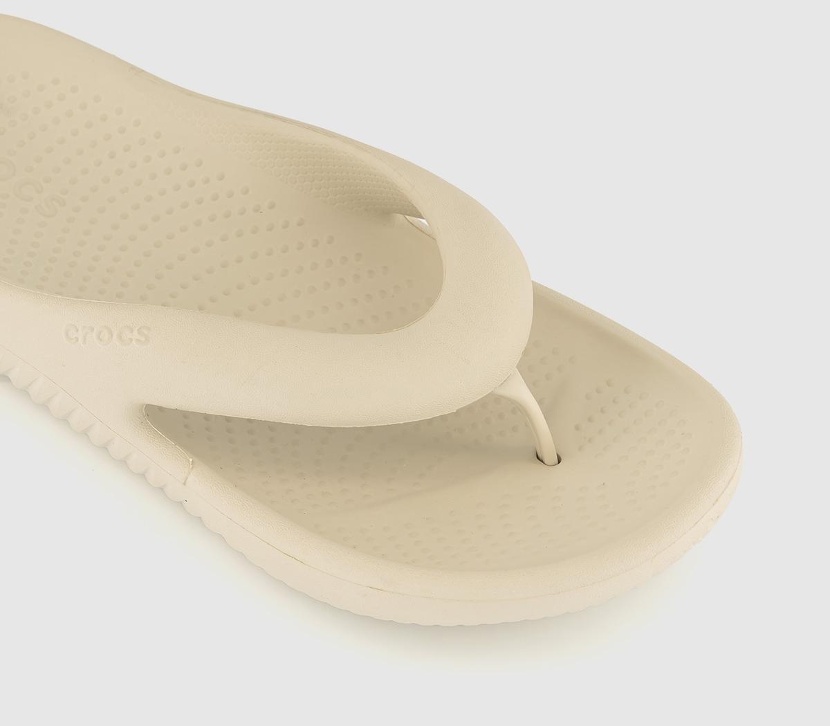Crocs Mellow Flip Sandals Bone - Flat Shoes for Women