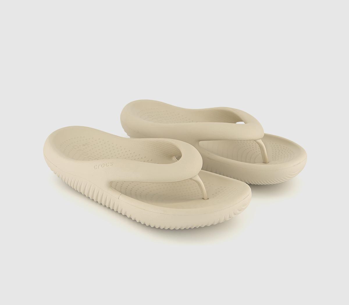 Crocs Mellow Flip Sandals Bone - Flat Shoes for Women