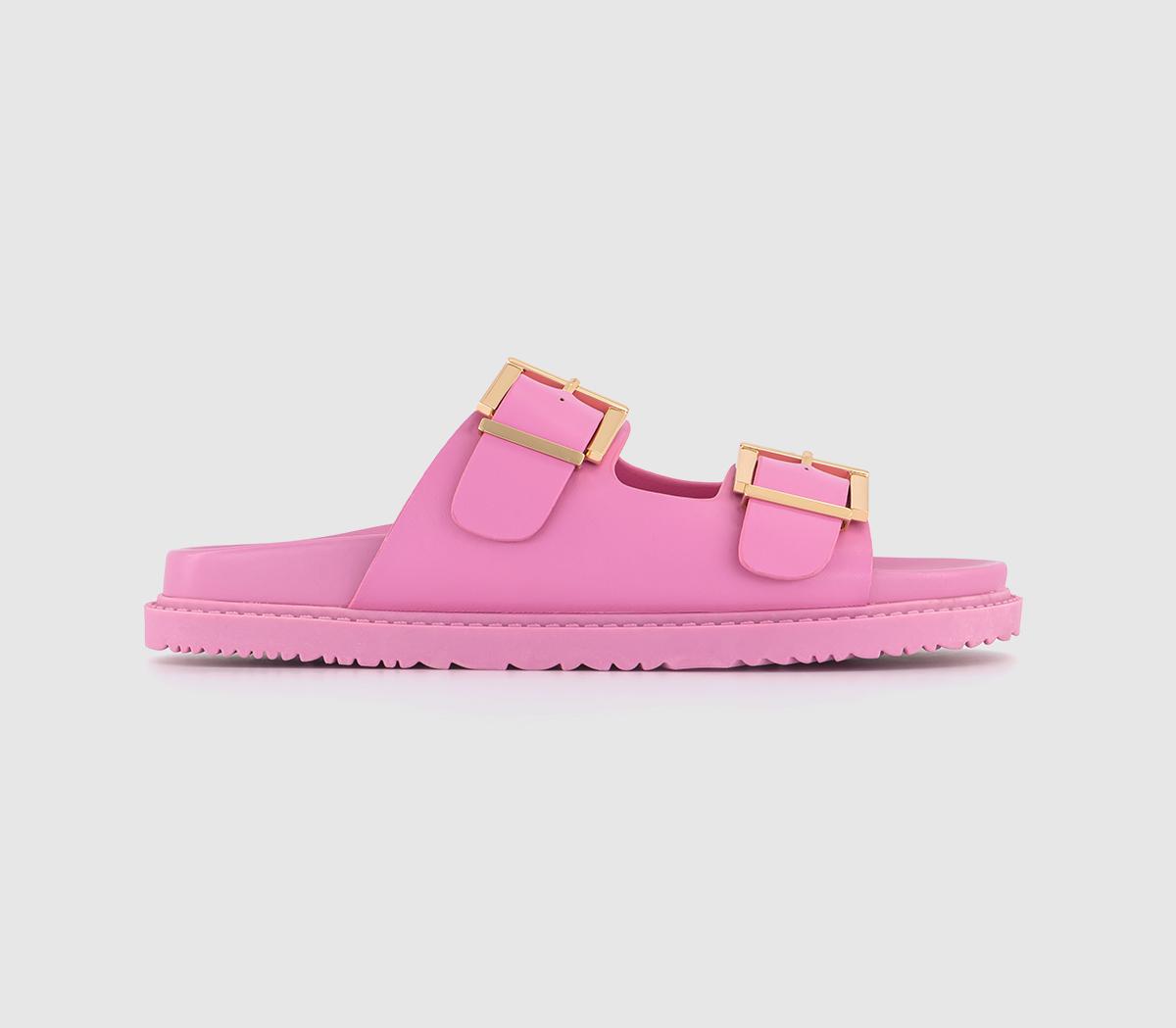 OFFICE Sunkissed Double Strap Chunky Sliders Hot Pink - Women’s Sandals
