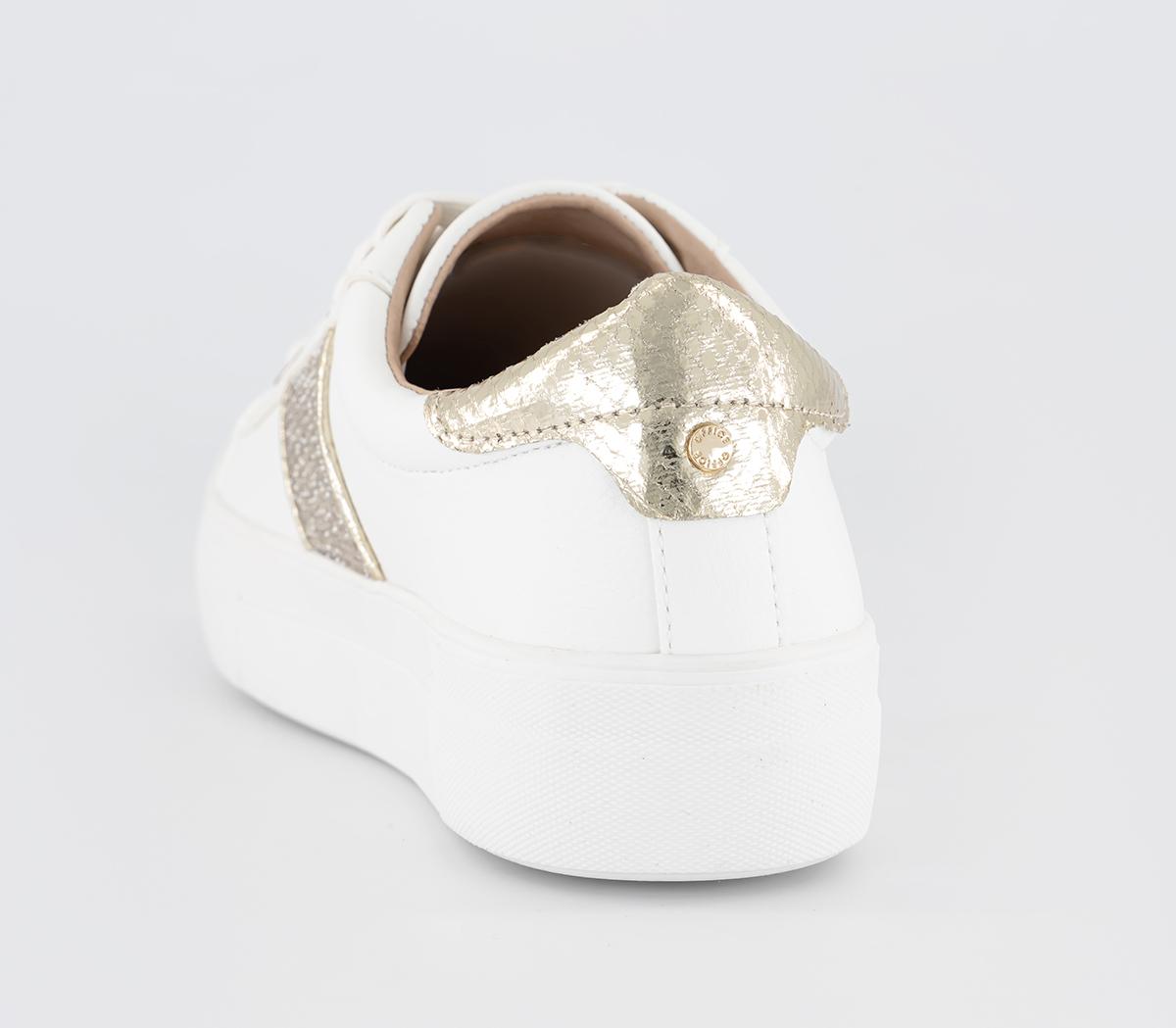 OFFICE Frantic Embellished Lace Up Trainers White - Flat Shoes for Women