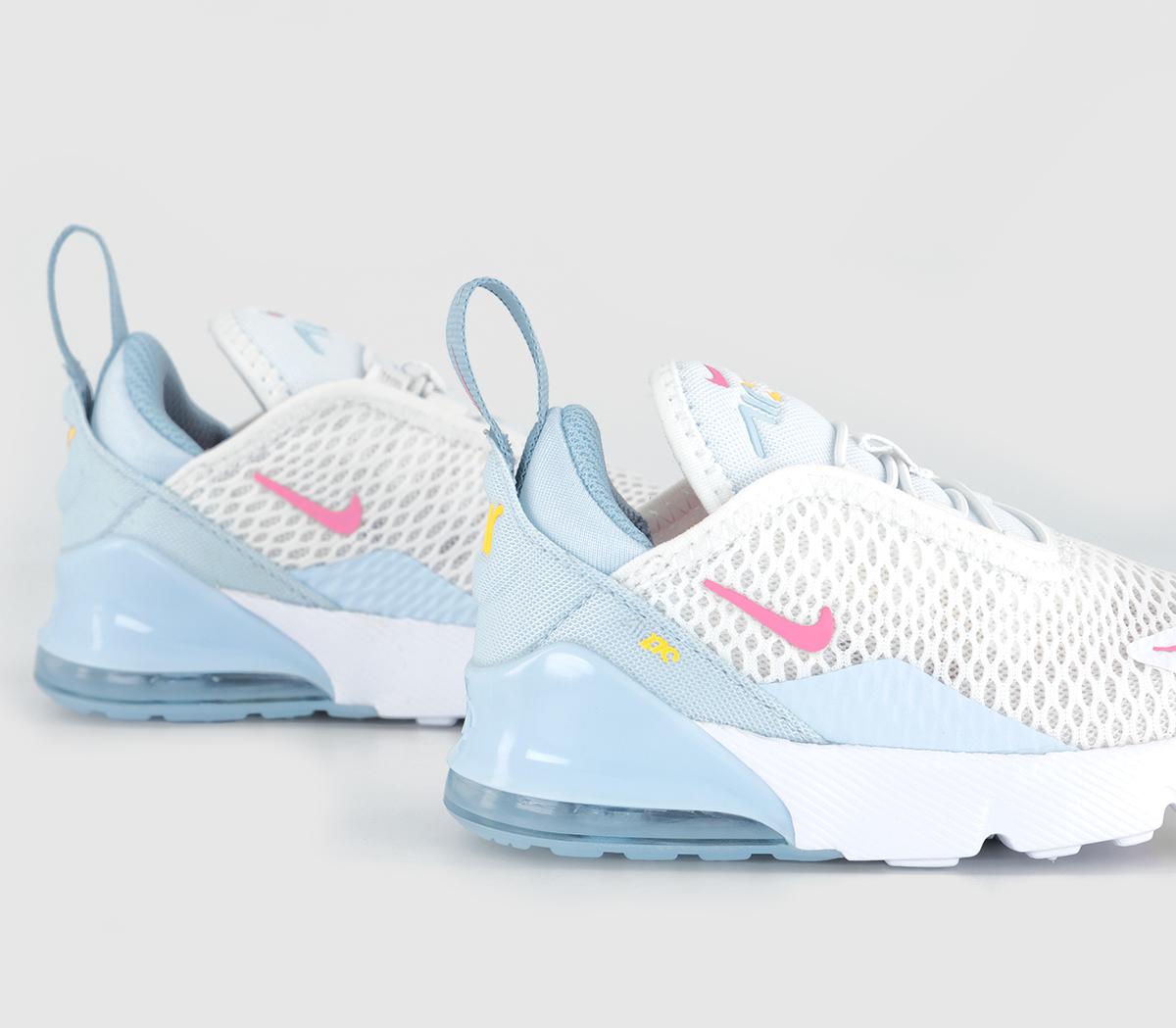 Nike Air Max 270 Toddler White Pinksicle Blue Tint Light Armory Blue ...