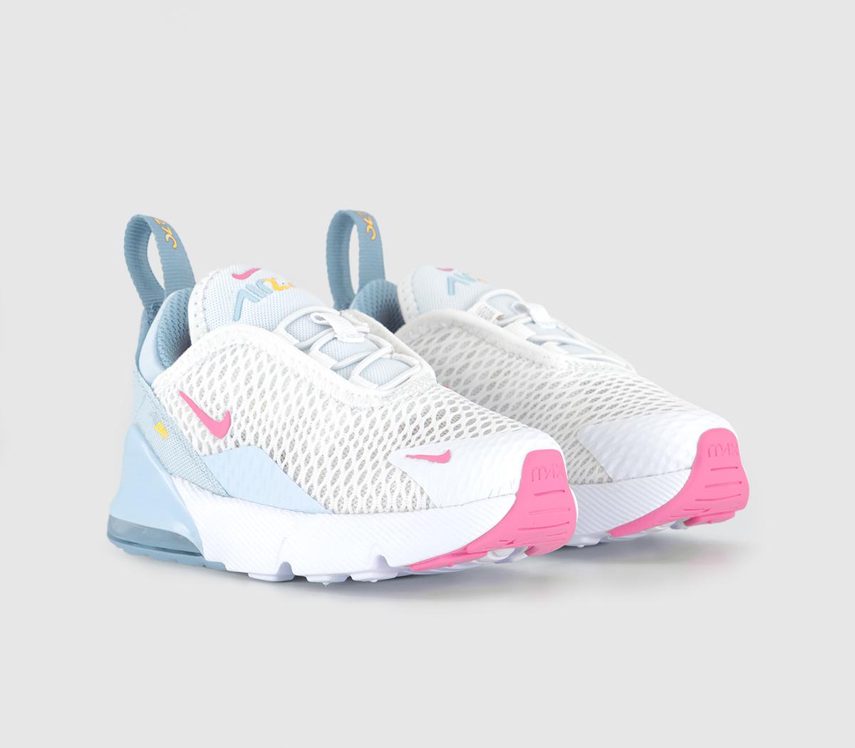 Nike Air Max 270 Toddler White Pinksicle Blue Tint Light Armory Blue ...