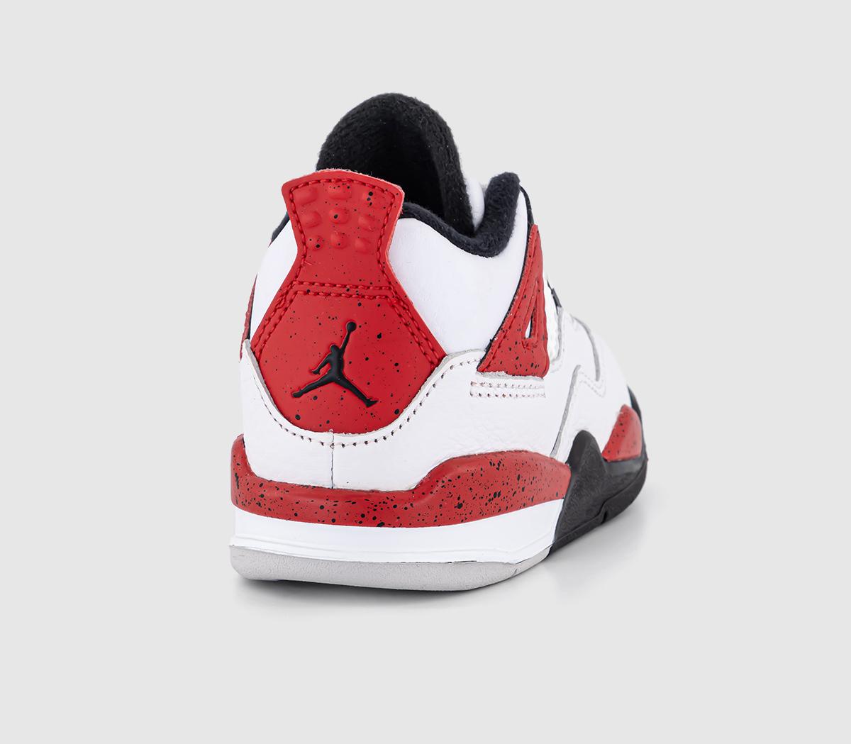Jordan Jordan 4 Retro Toddler Trainers White Fire Red Black Nautral ...